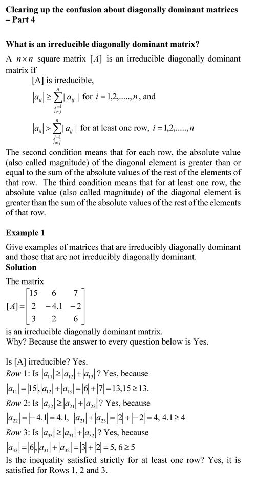 Clearing up the confusion about diagonally dominant matrices – Part 4 ...