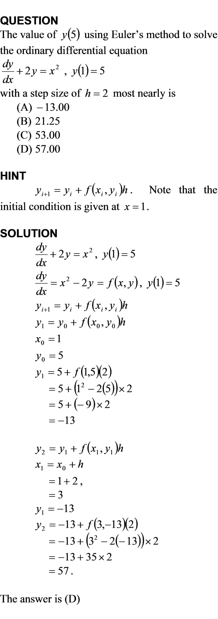 Euler’s Method Example for FE Exam – Numerical Methods Guy