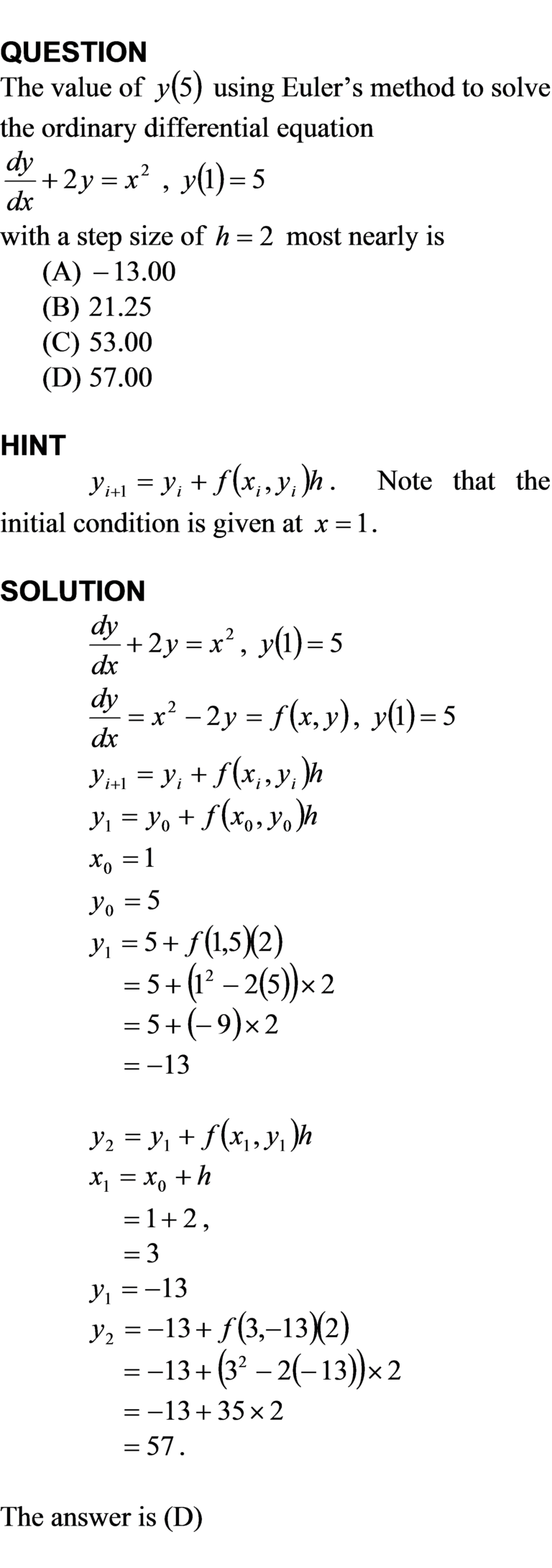 Euler’s Method Example for FE Exam – Numerical Methods Guy