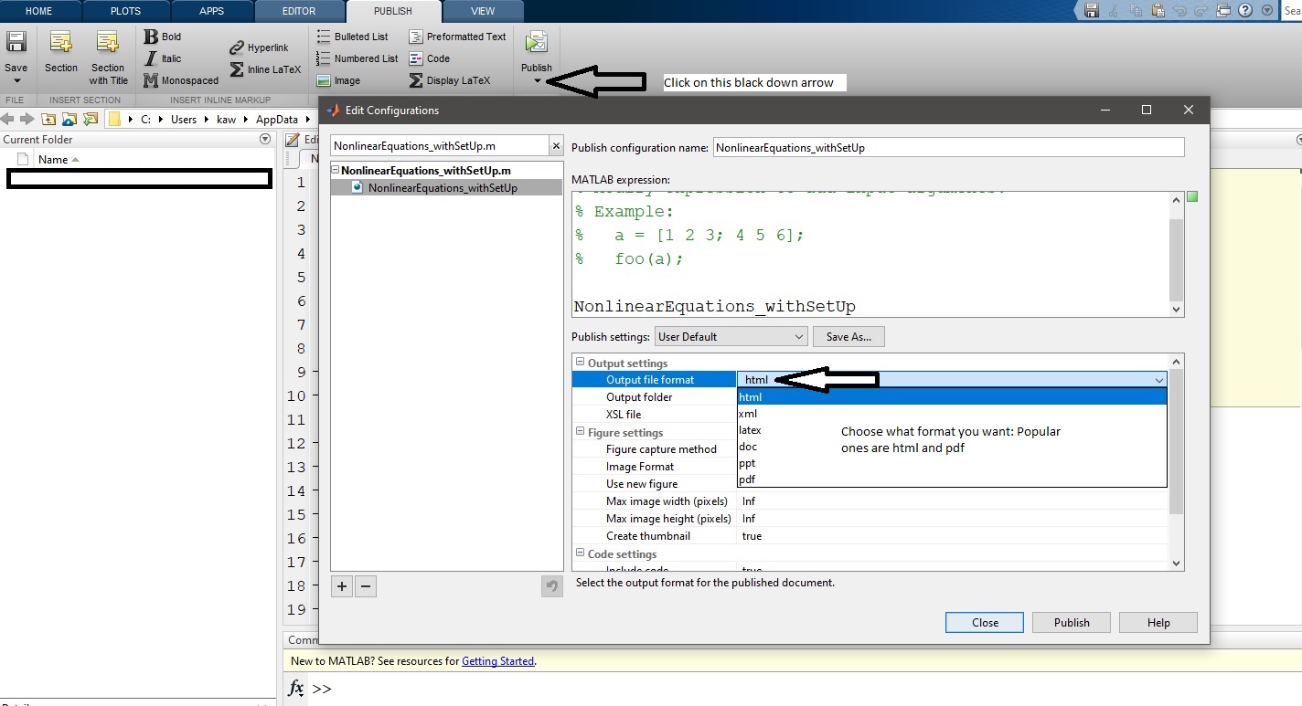 How To PUBLISH In MATLAB Numerical Methods Guy How To PUBLISH In MATLAB Numerical Methods Guy